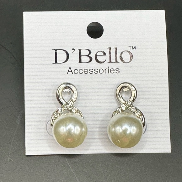 D’Bello | Jewelry | New Dbello Silvertone Faux Pearl Earrings | Poshmark
